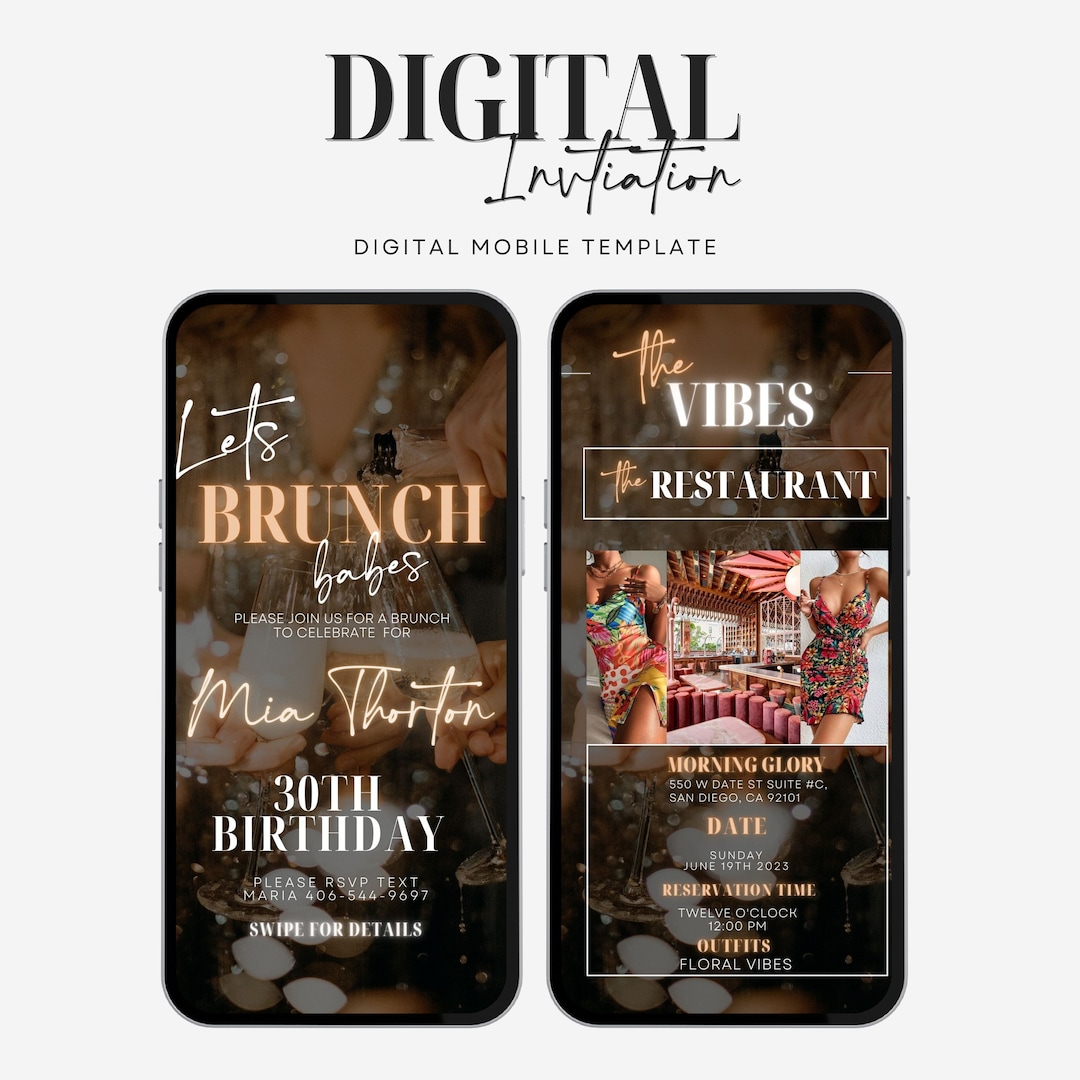 Brunch Flyer Invite, Digital Birthday Brunch Invitation, Brunch ...