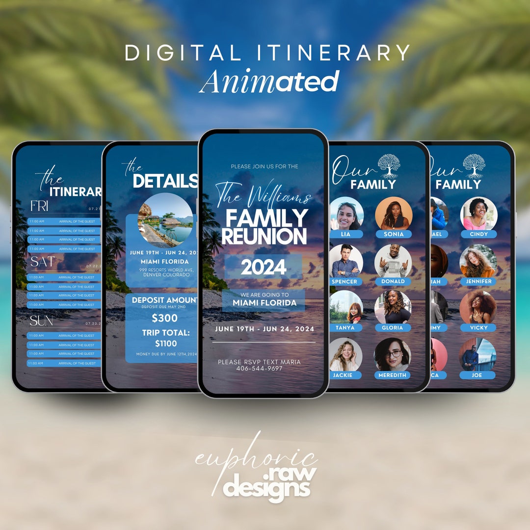 Digital Family Reunion Itinerary, Family Tree, High School Class ...