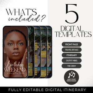 Girls Trip Itinerary, Itinerary Template, Travel Itineray, Birthday ...