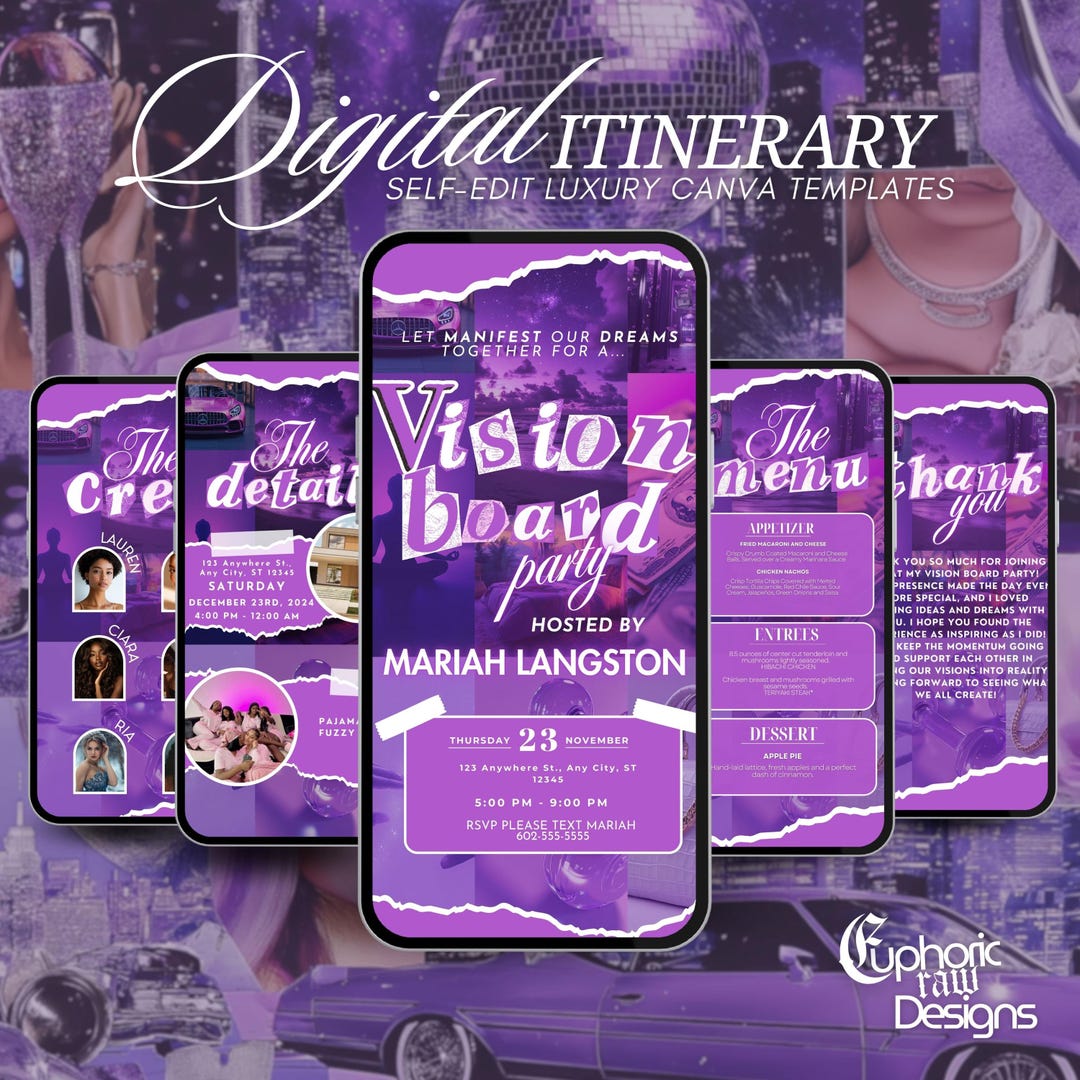 2025 Vision Board New Years Party Invitation, Manifestation Gathering ...