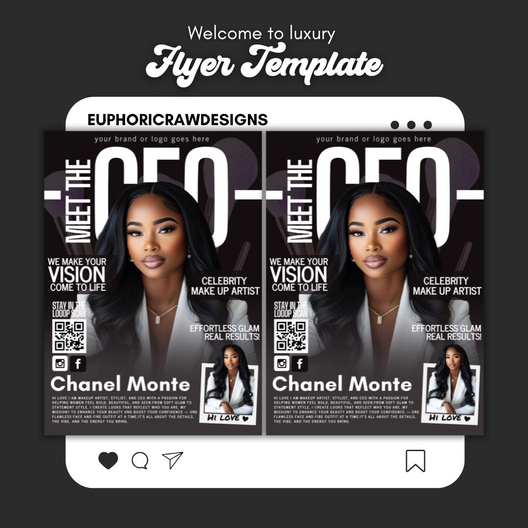 Meet the CEO Flyer Template, Editable Business Owner Spotlight, Boss ...