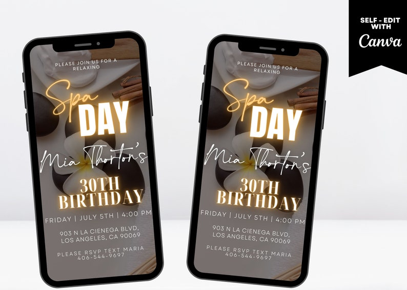 Spa Day Party Invitation, Digital Spa Birthday Invite, Massage Relax ...