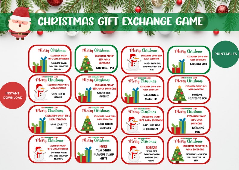 Christmas Gift Exchange Game Yankee Swap White Elephant - Etsy