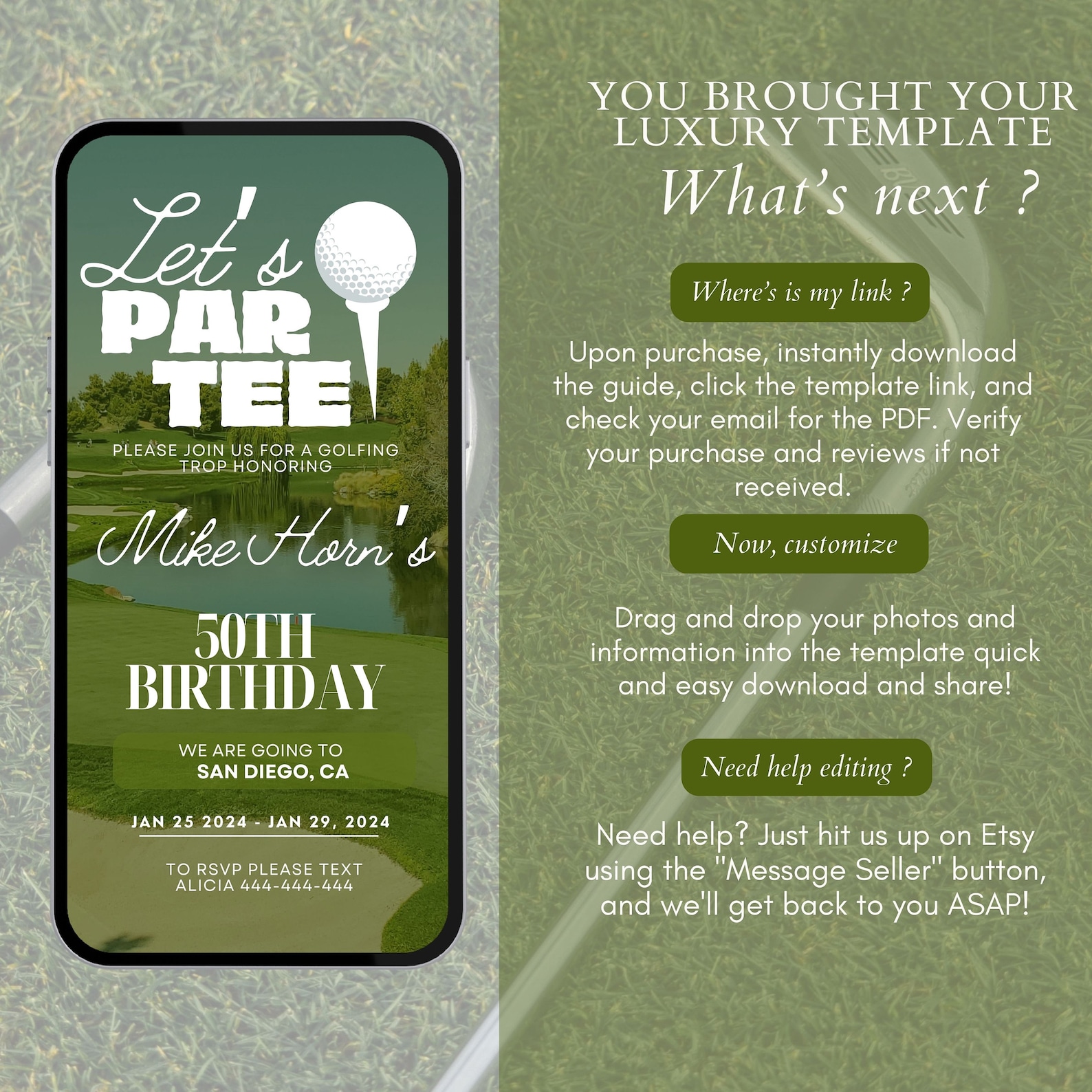 Golf Trip Planner Template Editable Golf Itinerary, Golf Weekend ...