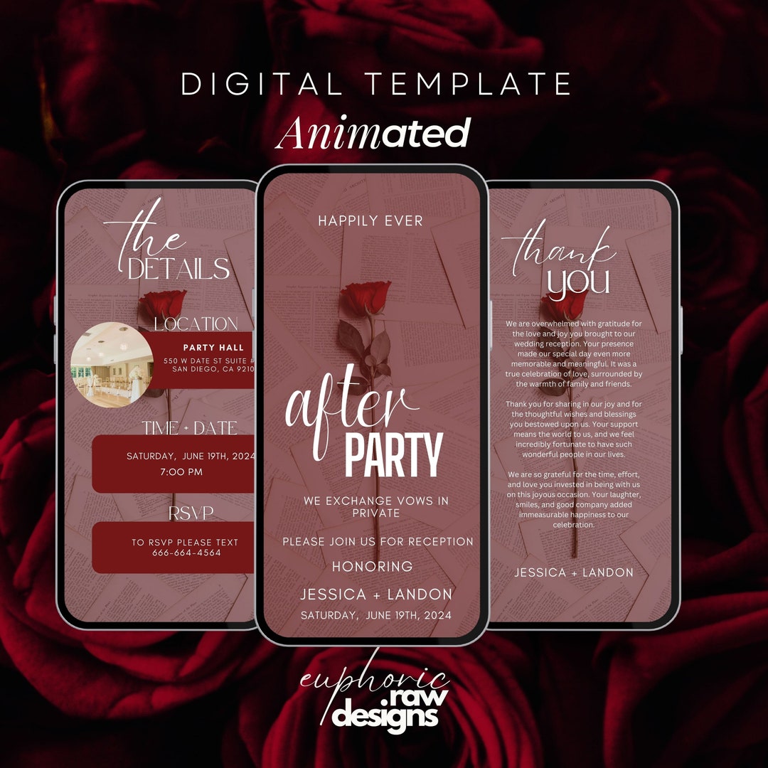 Reception Invitation, Happily Ever After Party Invite Template ...