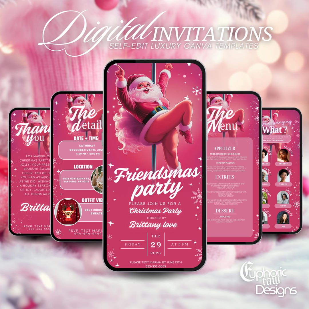 Friendmas Holiday Party Invitation, Funny Christmas Party Video Invite ...