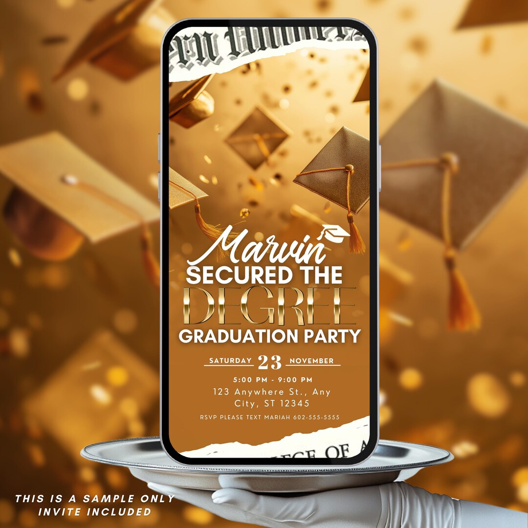 College Graduation Invitation, Gold Grad Party Send-off, Class of 2025 ...