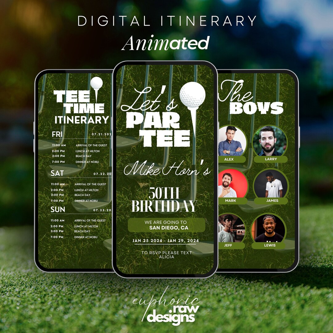 Golf Trip Planner Template - Editable Golf Itinerary, Golf Weekend ...