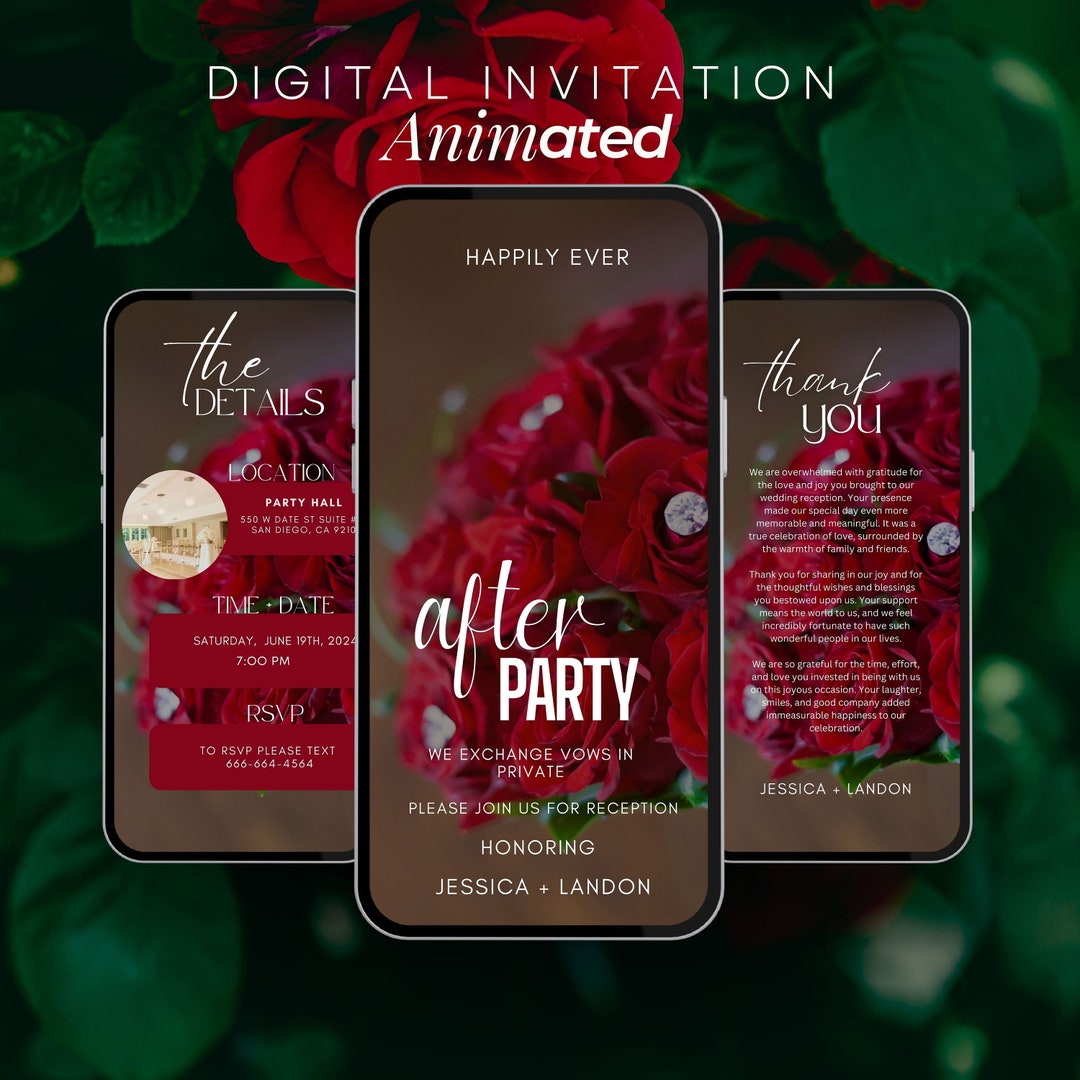 Wedding After Party Electronic Invite With Photo, Happily Ever After ...