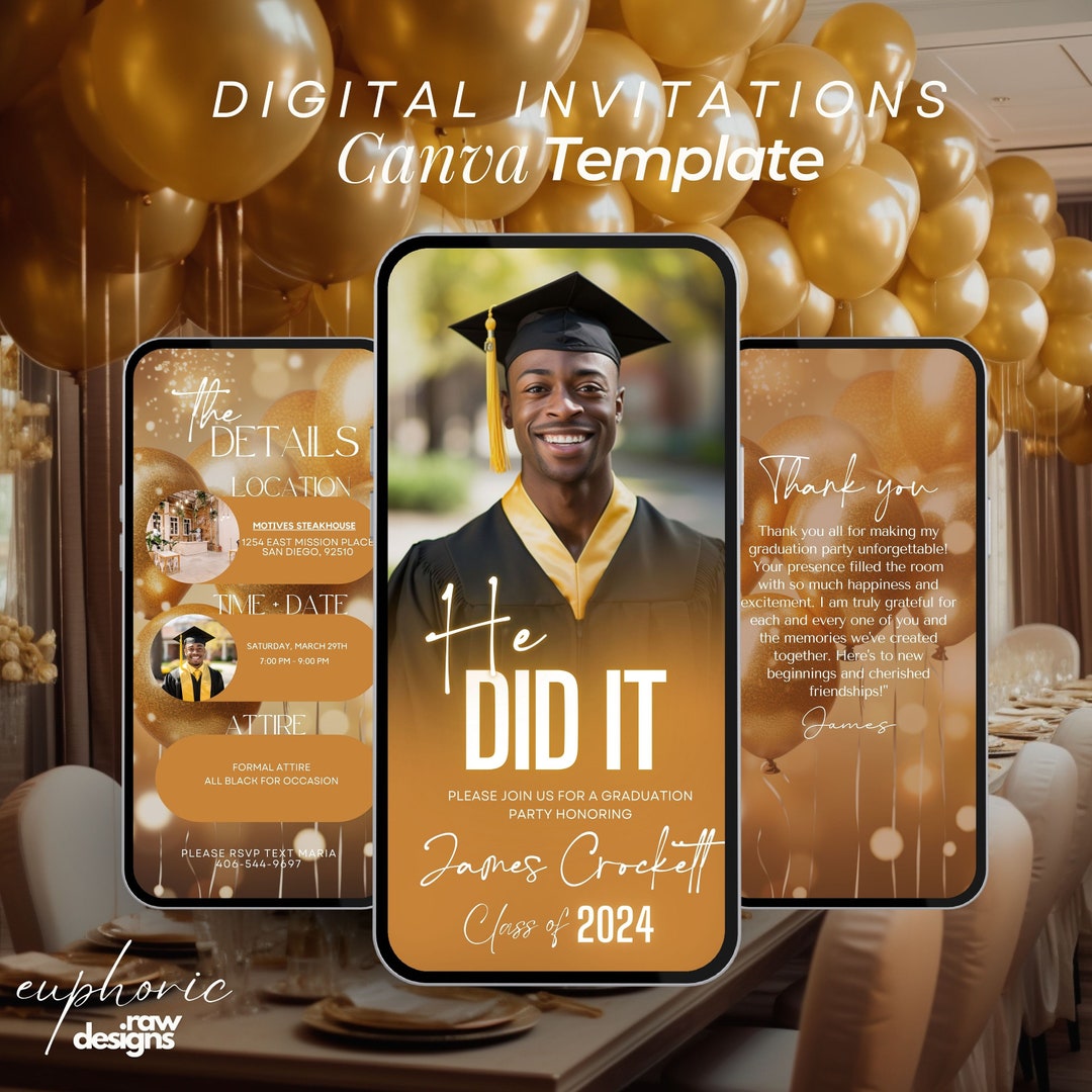 Graduation Party Invitation, Grad Announcement, High School, College ...