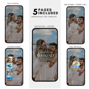 Digital Destination Wedding Invitation Itinerary, Travel Wedding ...