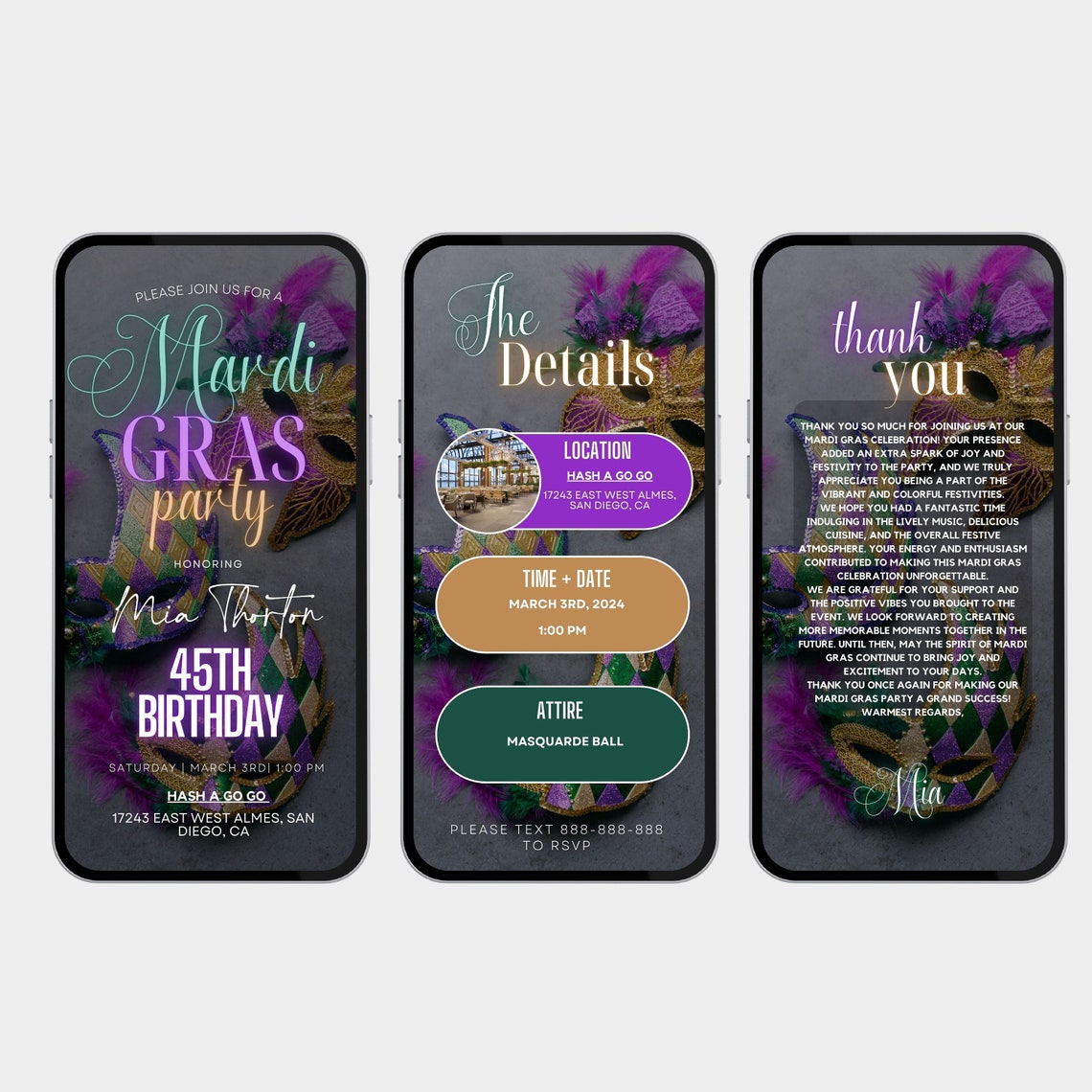 Mardi Gras Invitation,mardi Gras Birthday Invitation, Mardi Gras Party ...