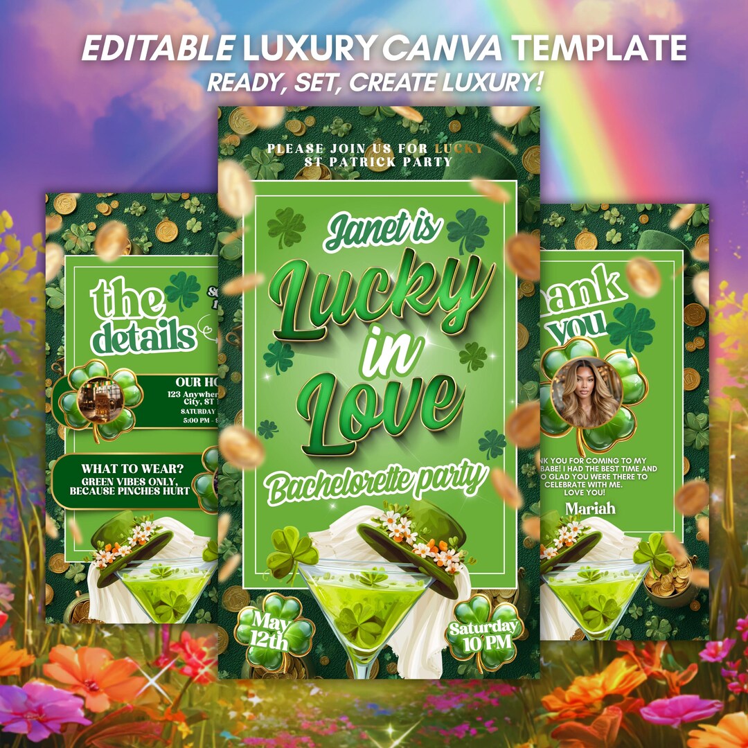 St. Patrick’s Day Bachelorette Invite, Lucky in Love Bachelorette ...