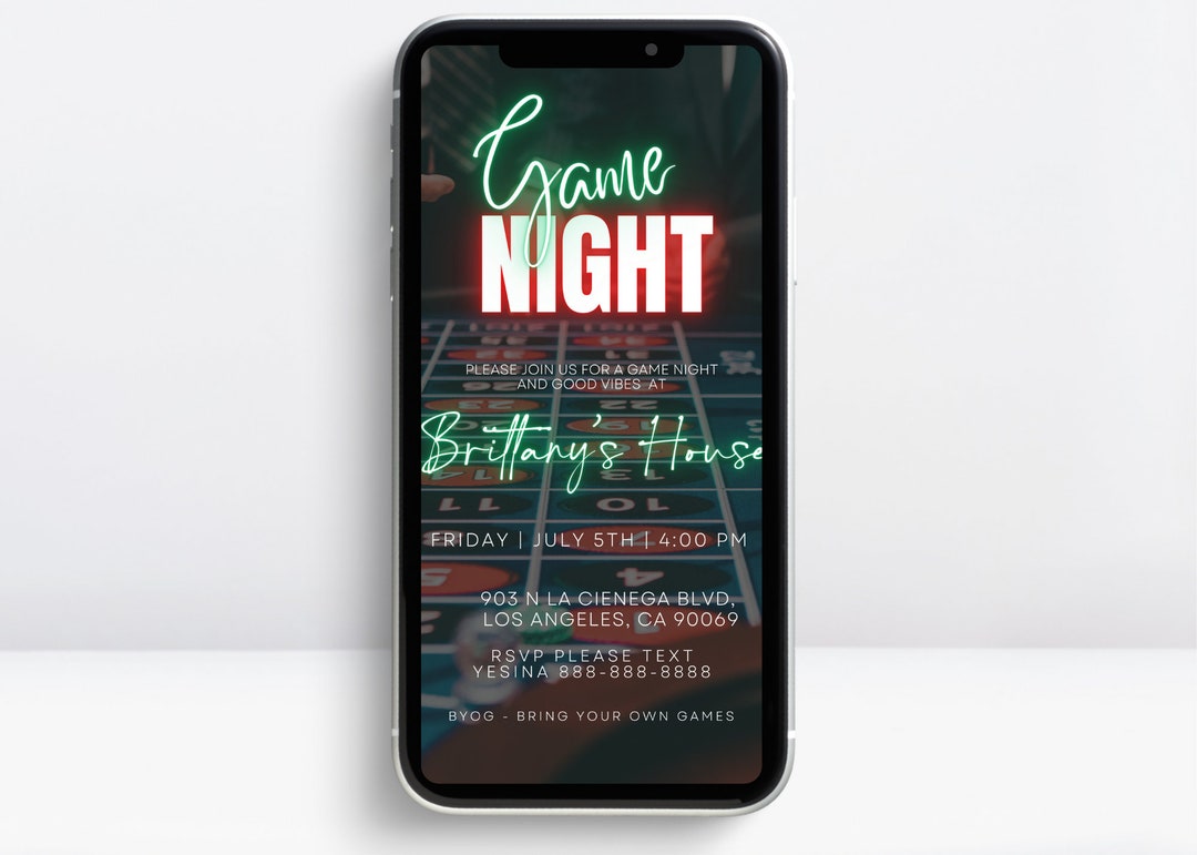 Digital Game Night Flyer, Game Night Invitation, Board Game Invite, Family Game Night, Game ...