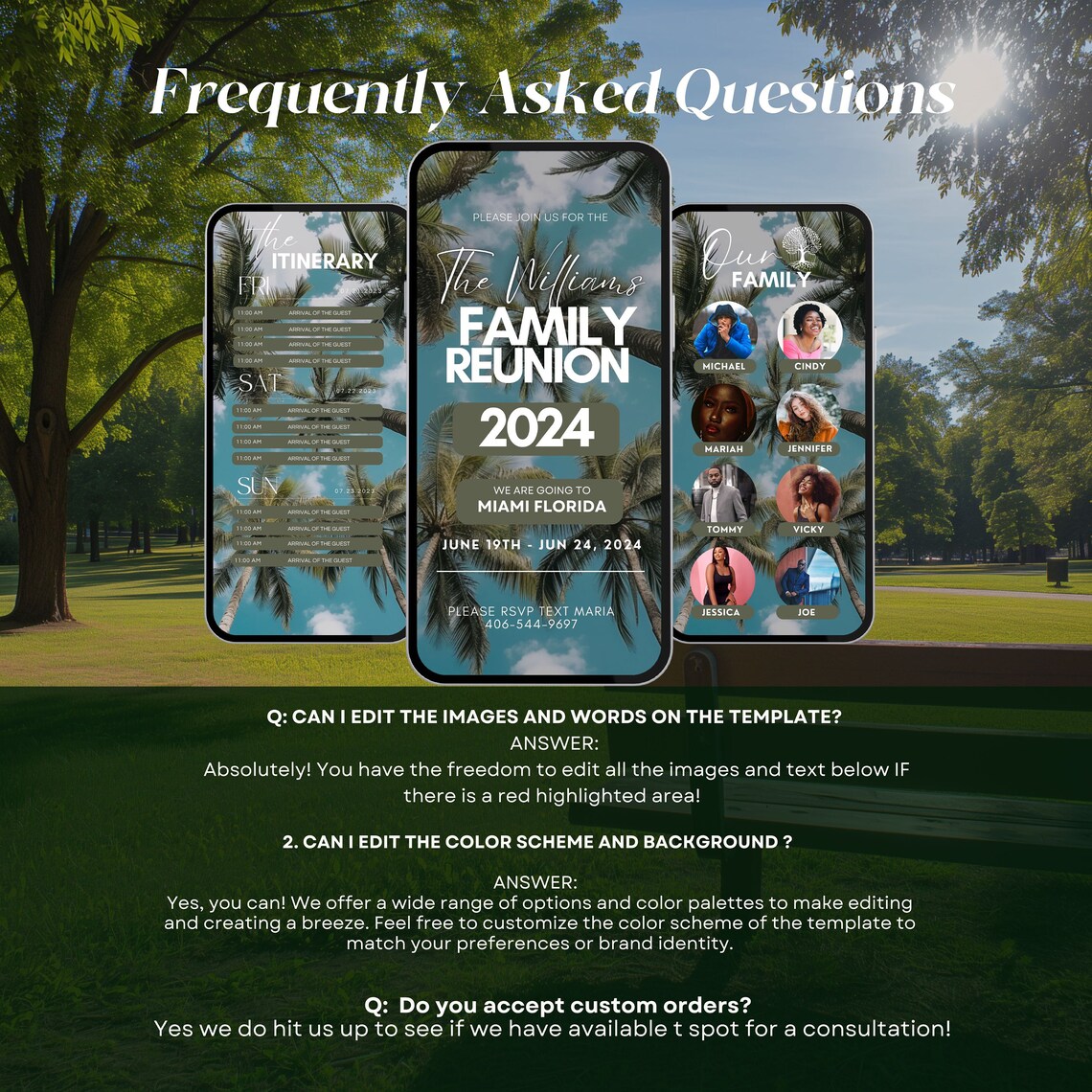 Digital Family Reunion Itinerary, Family Tree, High School Class ...