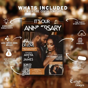 Anniversary Party Invitation, Save the Date Digital Magazine Cover, Vow ...