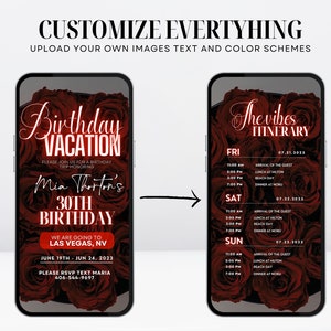 Birthday Weekend, Itinerary Template, Travel Itineray, Birthday Weekend ...