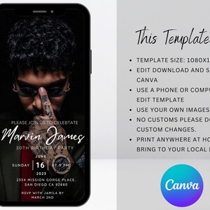 Digital Photo Birthday Party Invitation, Phone Invitaiton for Birthday ...