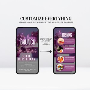 Birthday Brunch Invitation Brunch Flyer, Digital Birthday Brunch Invite ...