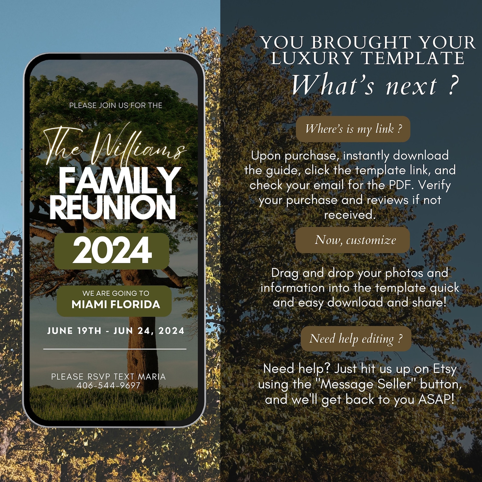 Digital Family Reunion Itinerary, Family Tree, High School Class ...