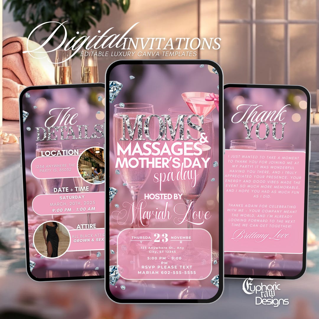 Mother's Day Spa Girls' Night Invitation, Mother's Day Spa Party Invite ...