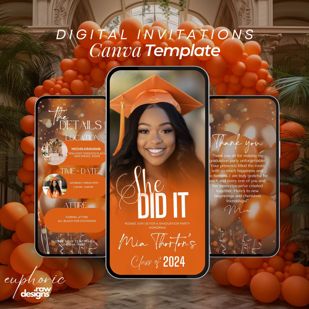 Class of 2024 Graduation Invites, Grad Announcement, High School ...