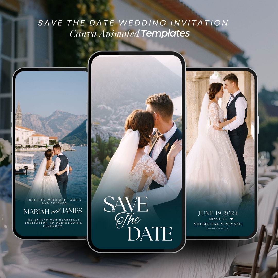 Save the Date Digital Invitation, Marriage Announcement Wedding ...