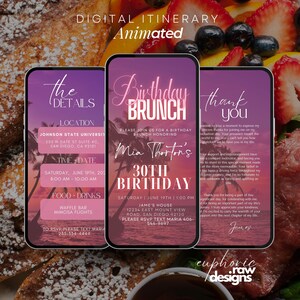 Brunch Invite Animated Invitation Birthday Brunch - Etsy