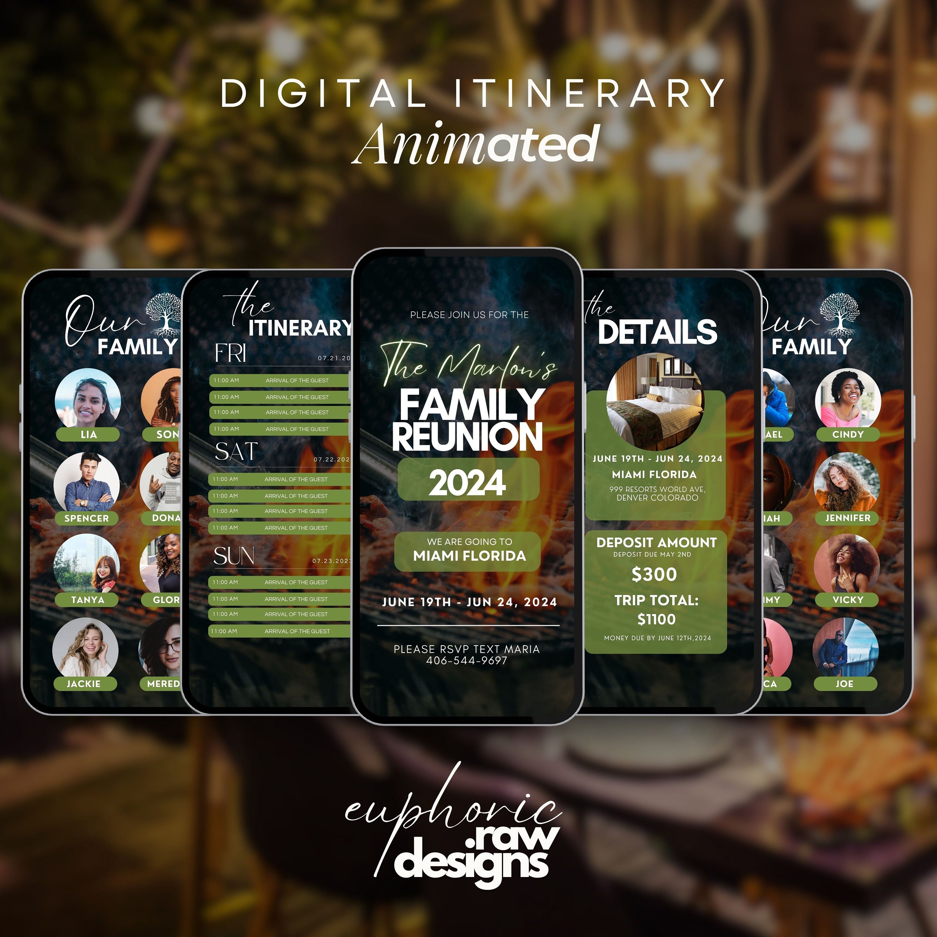Digital Family Reunion Itinerary, Family Tree Template, High School ...