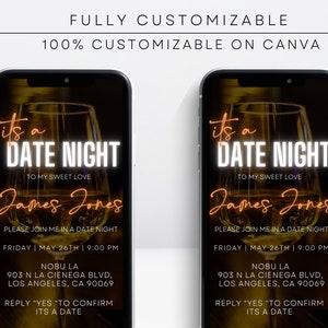 Date Night Invitation Night Out, Couple Date, Dinner Date Invite ...