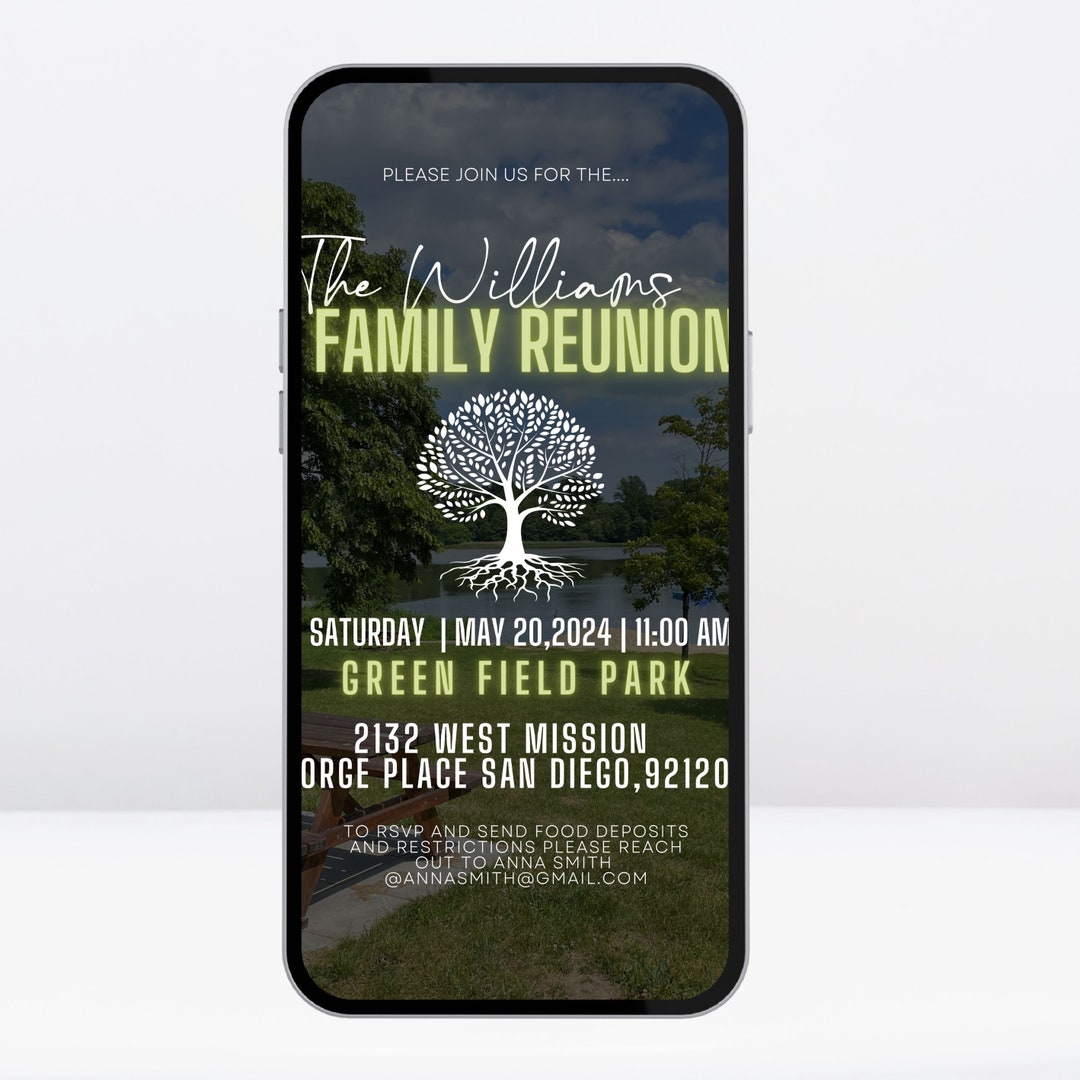 Digital Family Reunion Invitation Template , Family Party Invitation ...
