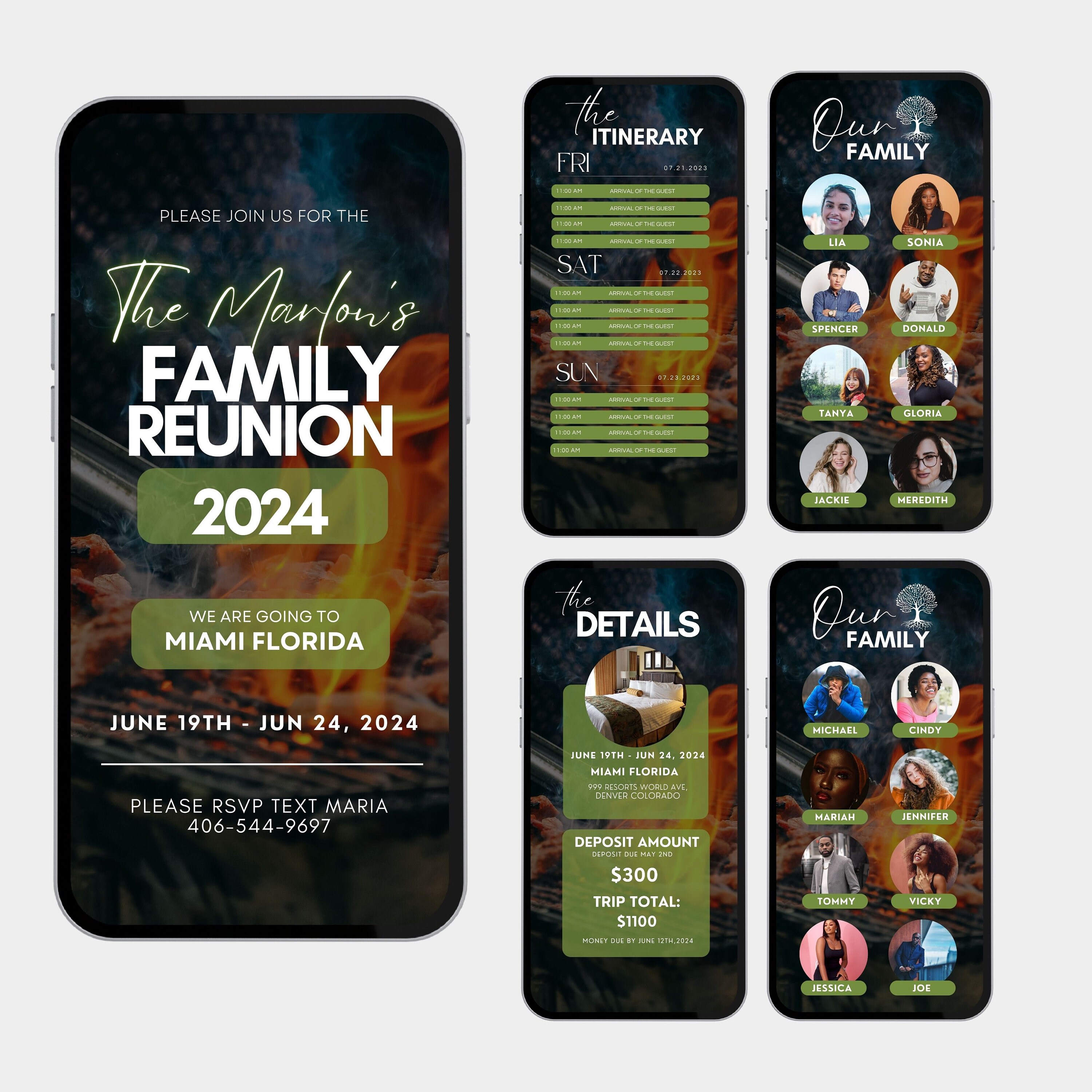 Digital Family Reunion Itinerary, Family Tree Template, High School ...