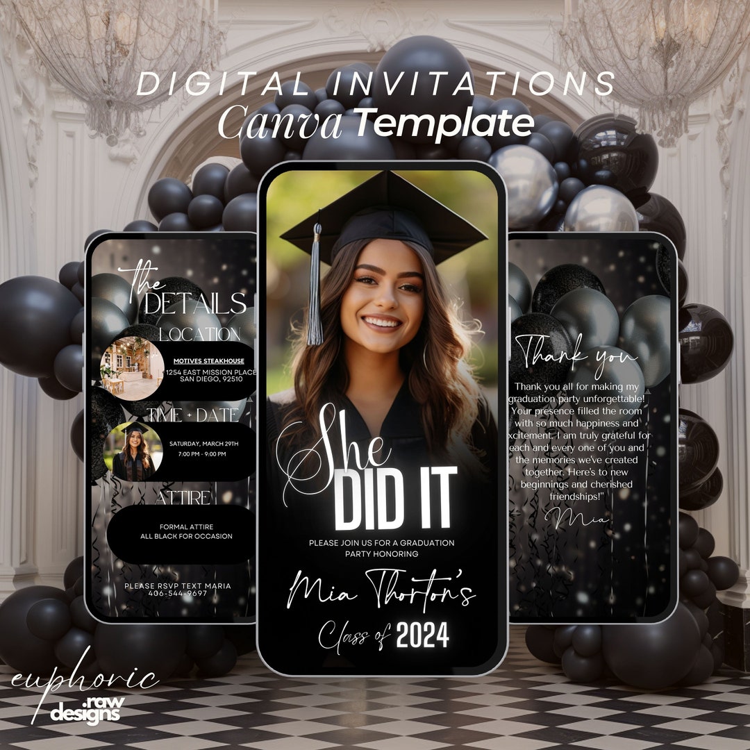 Graduation Party Invitation, Grad Announcement, High School, College ...