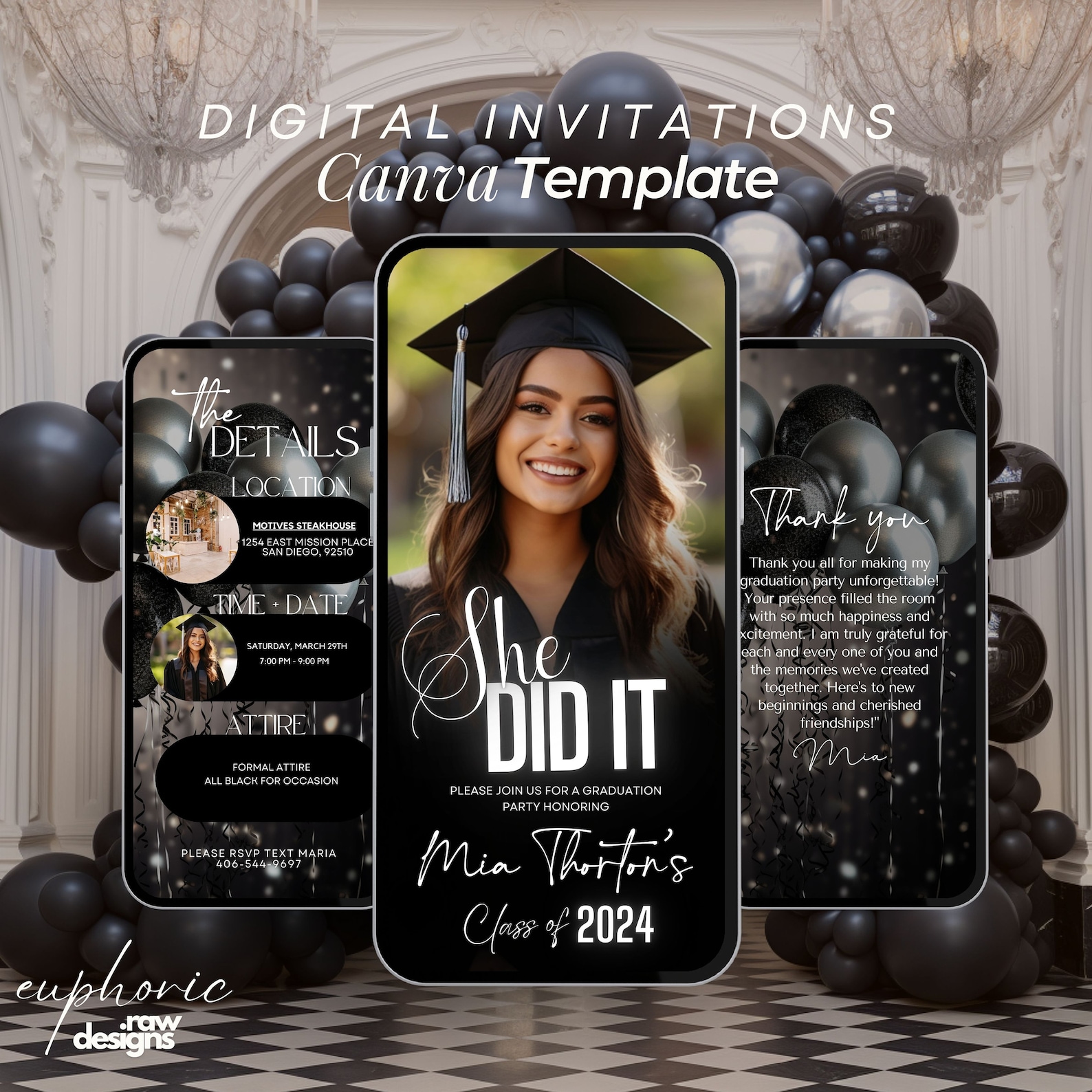 Graduation Party Invitation, Grad Announcement, High School, College ...