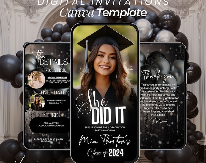 Graduation Party Invitation, Grad Announcement, High School, College ...