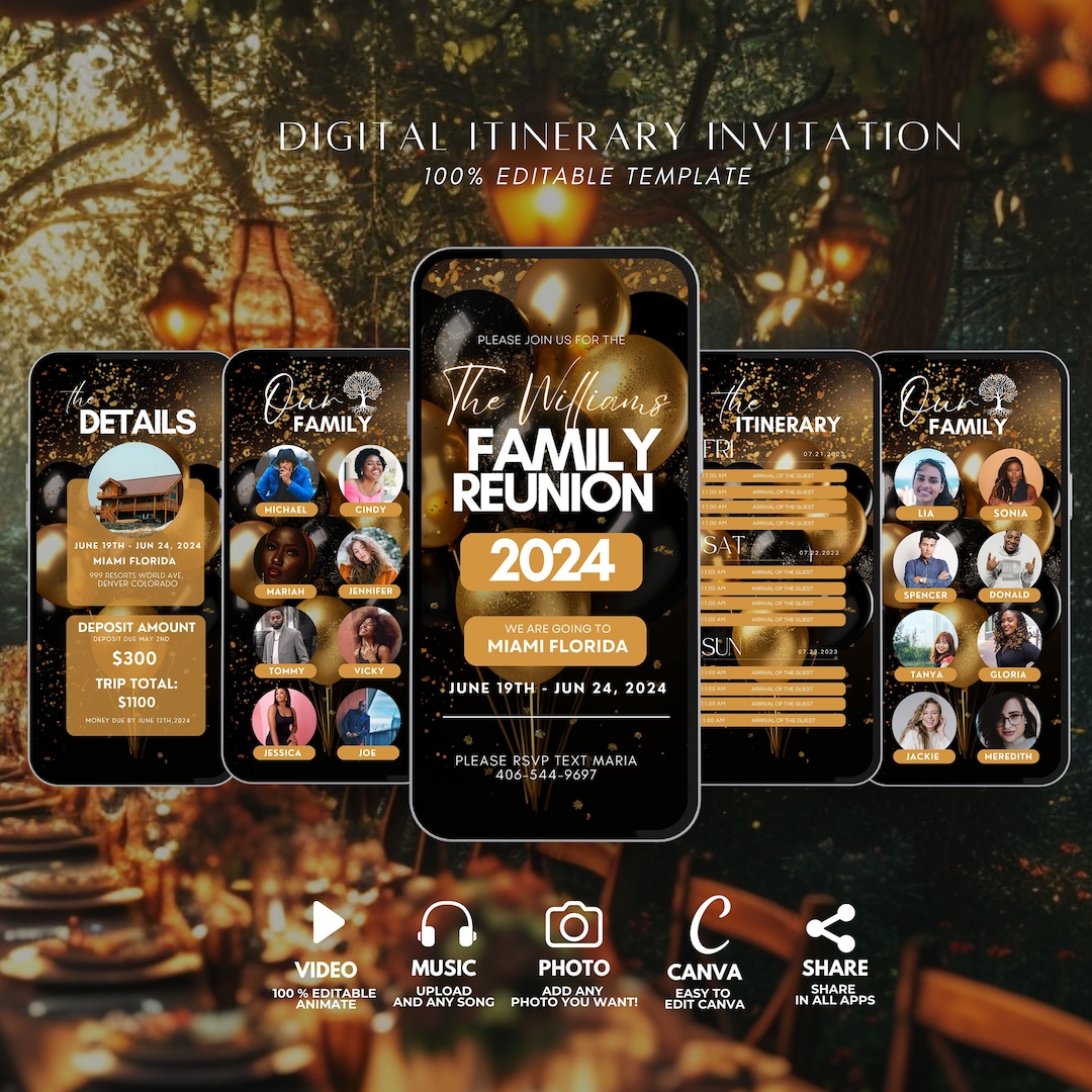 Digital Family Reunion Itinerary, Family Tree, High School Class ...