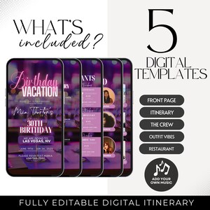 Birthday Weekend Itinerary Template, Weekend Trip Itinerary, Girls Trip ...