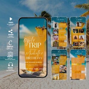 Girls Trip Itinerary, Itinerary Template, Travel Itineray, Birthday ...