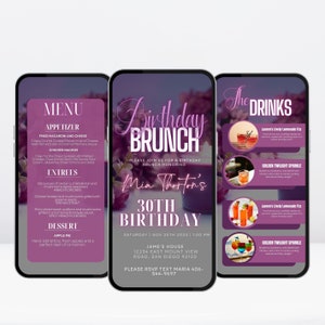 Birthday Brunch Invitation Brunch Flyer, Digital Birthday Brunch Invite ...
