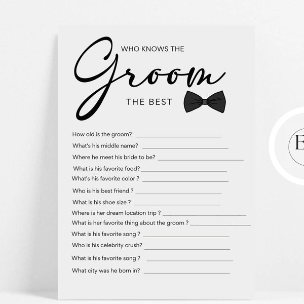 Quiz The Groom Bachelorette Etsy