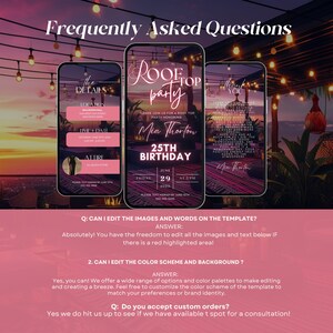 Digital Rooftop Birthday Party Invitation, Birthday Dinner, Brunch ...