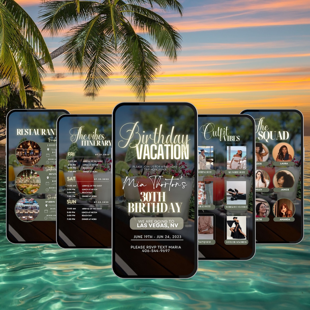 Birthday Weekend Itinerary Template, Girls Trip Planner, Weekend Trip ...