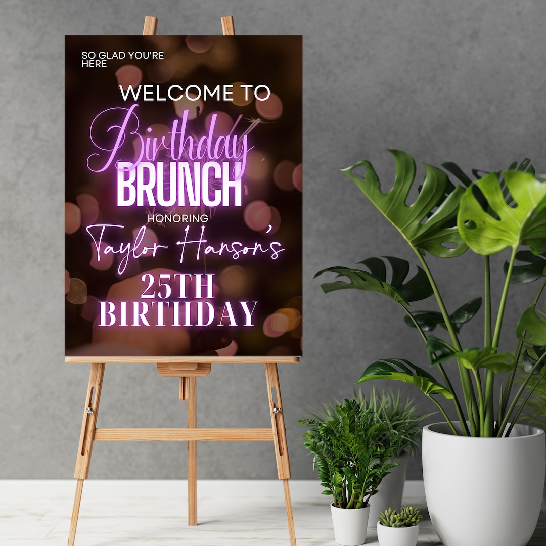 Birthday Brunch Welcome Sign, Printable Sign, Birthday Sign, Welcome ...