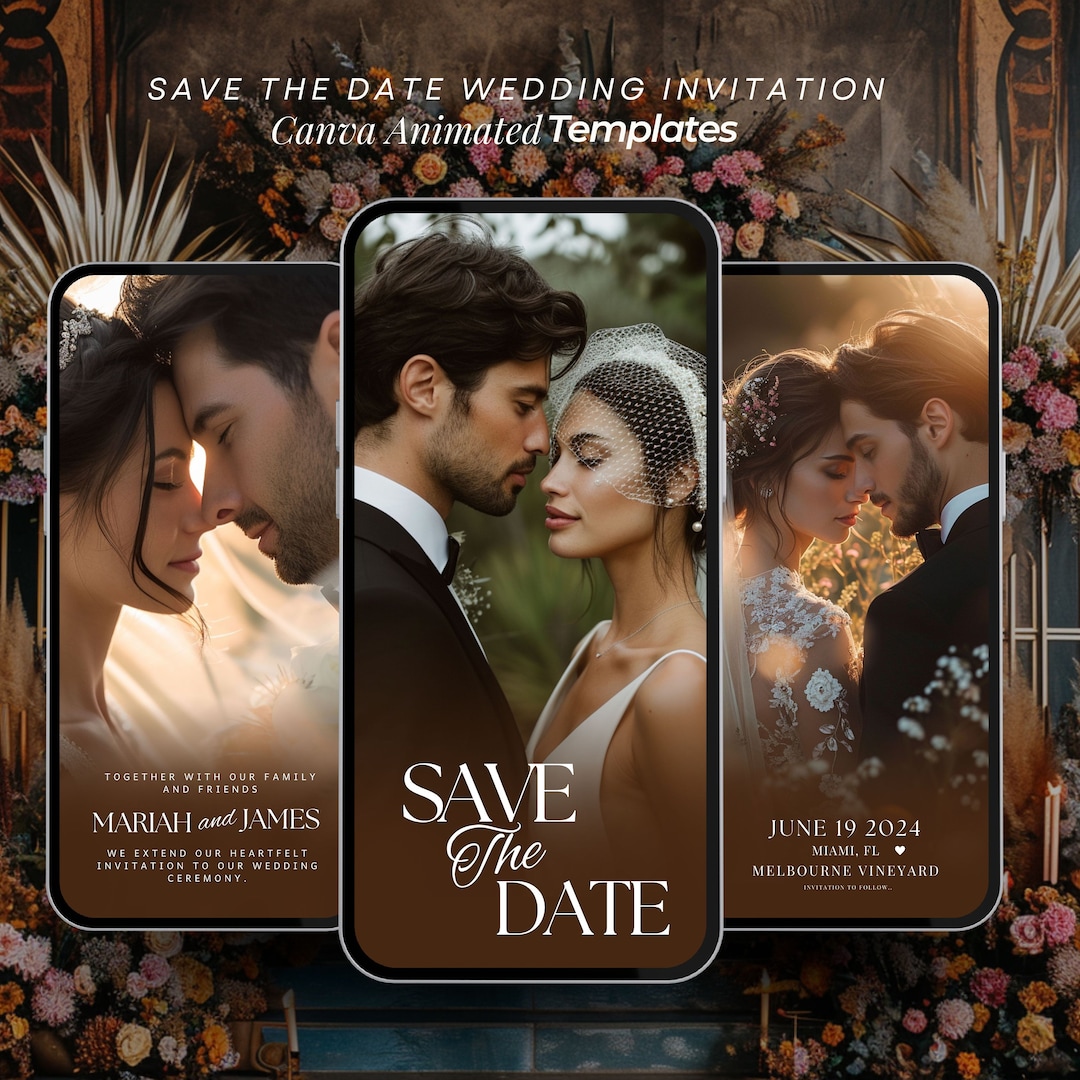 Save the Date Digital Invitation, Marriage Announcement Wedding ...