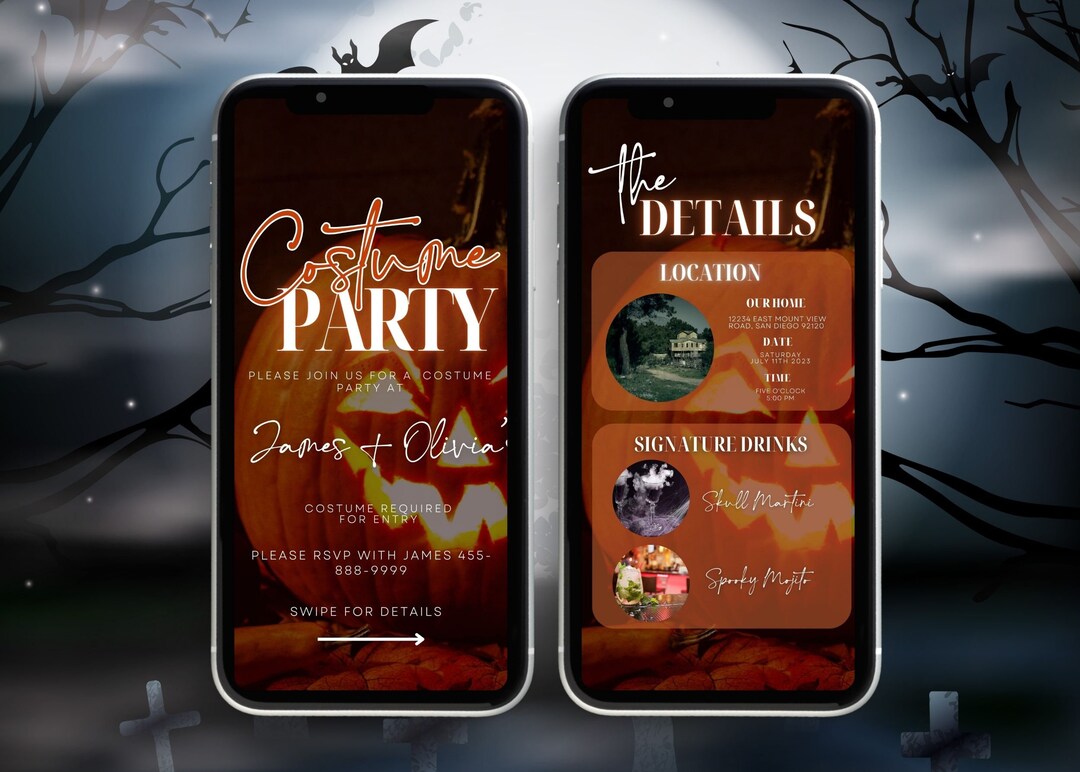 Adult Halloween Party Invitation Digital Halloween Party Invite ...