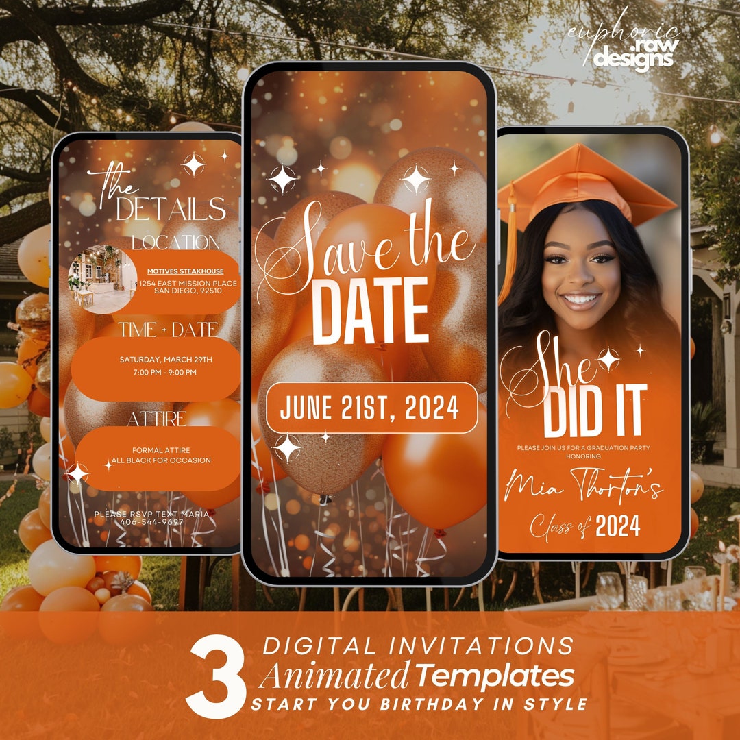 Class of 2024 Graduation Invites, Grad Announcement, High School ...