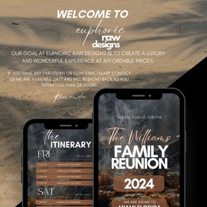 Digital Family Reunion Itinerary, Family Tree Template, Class Reunion ...