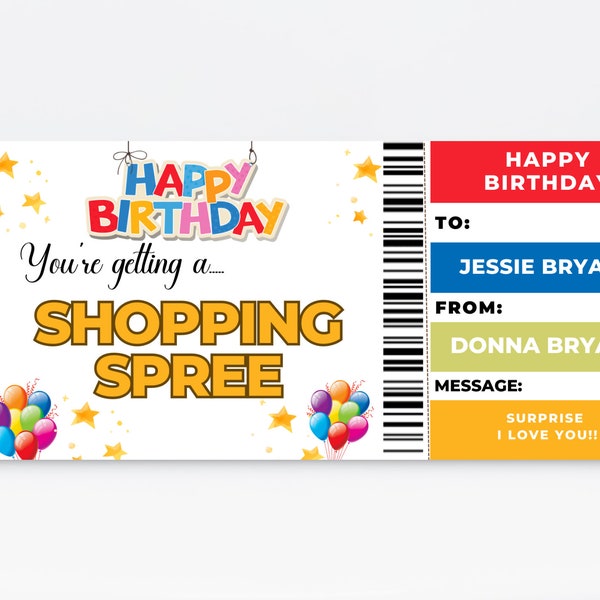 A Ticket for Shopping - Etsy