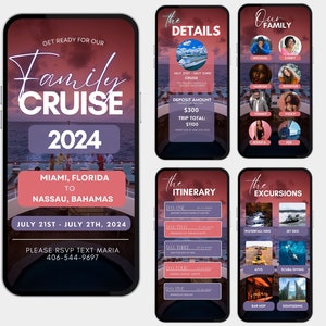 Digital Family Cruise Trip Itinerary, Family Reunion Cruise, Weekend ...