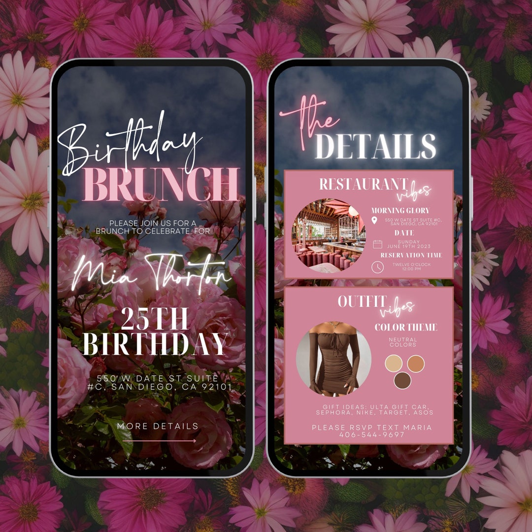 Brunch Flyer Invite, Digital Birthday Brunch Invitation, Brunch ...